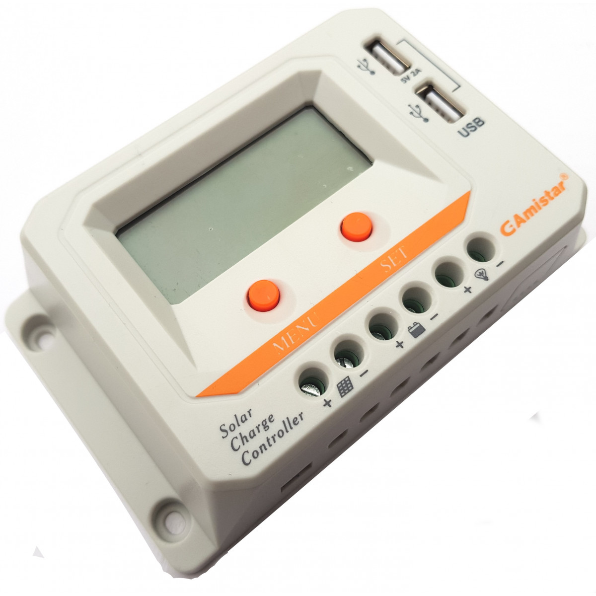 Solar battery charge controller 12 / 24V 20A PWM display 2 USB 2A outputs