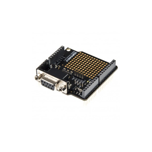 Shield DB9 RS232 MAX3232 con scheda millefori incorporata per Arduino