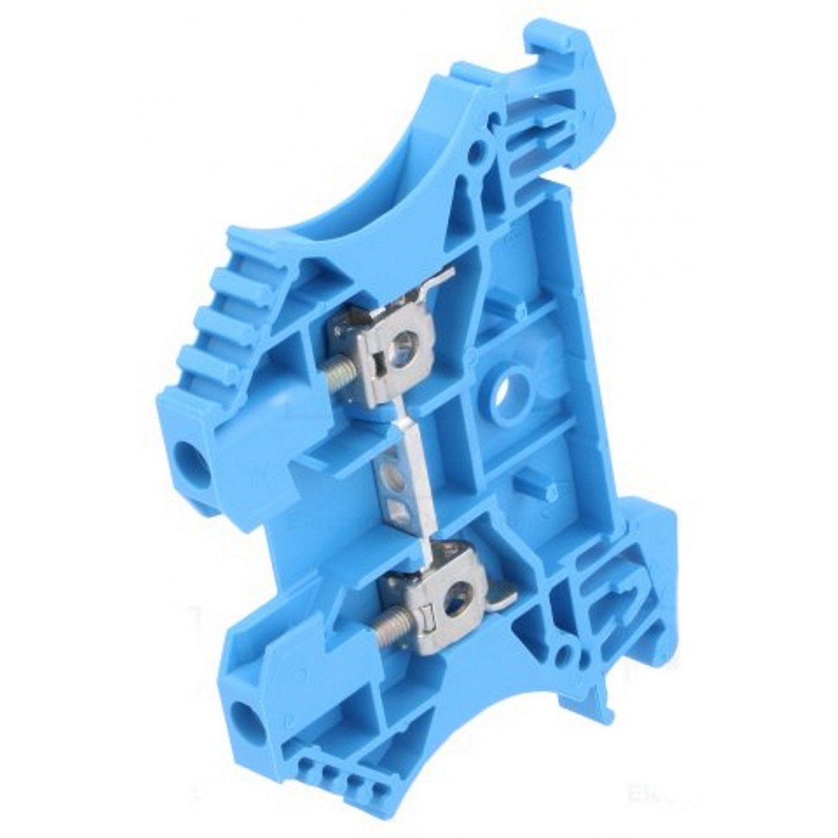 24A 2.5mm2 800V wire clamp to DIN rail guide module 2 blue terminals ...