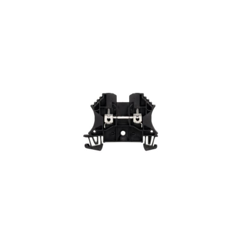 24A 2.5mm2 800V wire clamp to DIN rail guide module 2 black terminals screw terminal