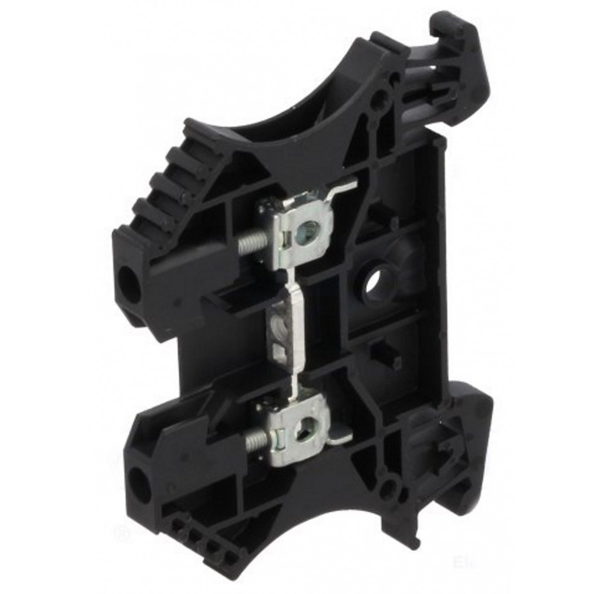 24A 2.5mm2 800V wire clamp to DIN rail guide module 2 black terminals screw terminal