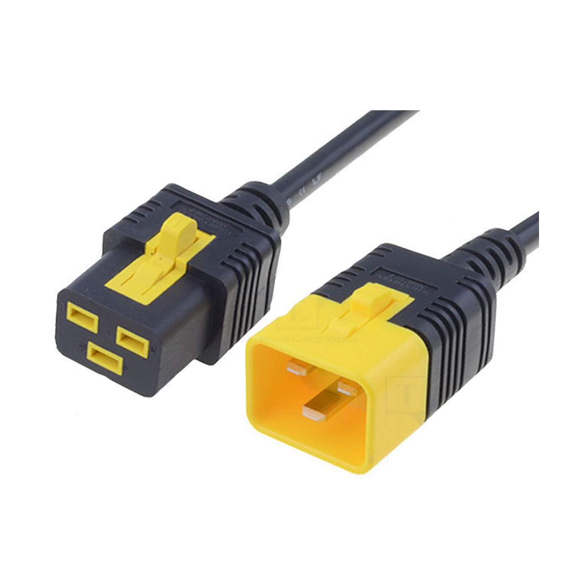 UPS computer cable 16A IEC C19 female - IEC C20 male 2m with black lock