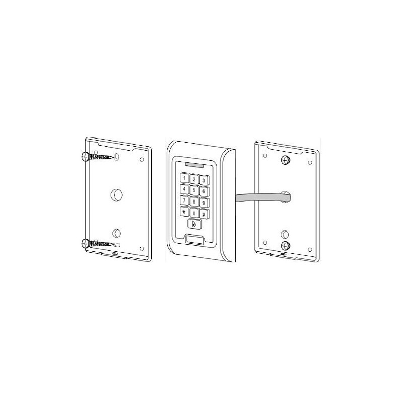 RFID electronic lock + Vandal-proof metal keypad external internal 2000 ...