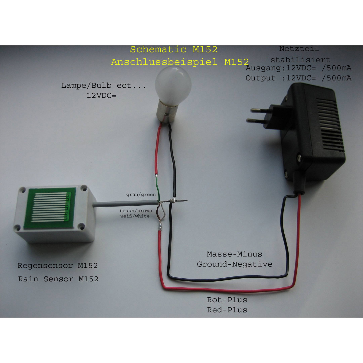RAIN SENSOR 12V DC EXTERNAL HEATED