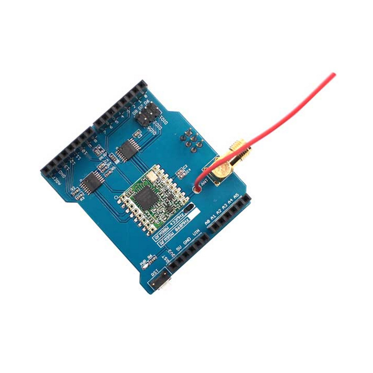 MOUNTED LORA SHIELD FOR ARDUINO / FISHINO WIRELESS LONG RANGE