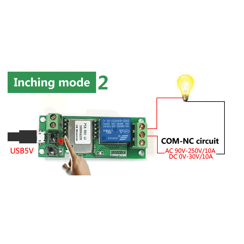 Sonoff Wireless Relay 5-12V Pulse Bistable Monostable Relay Switch