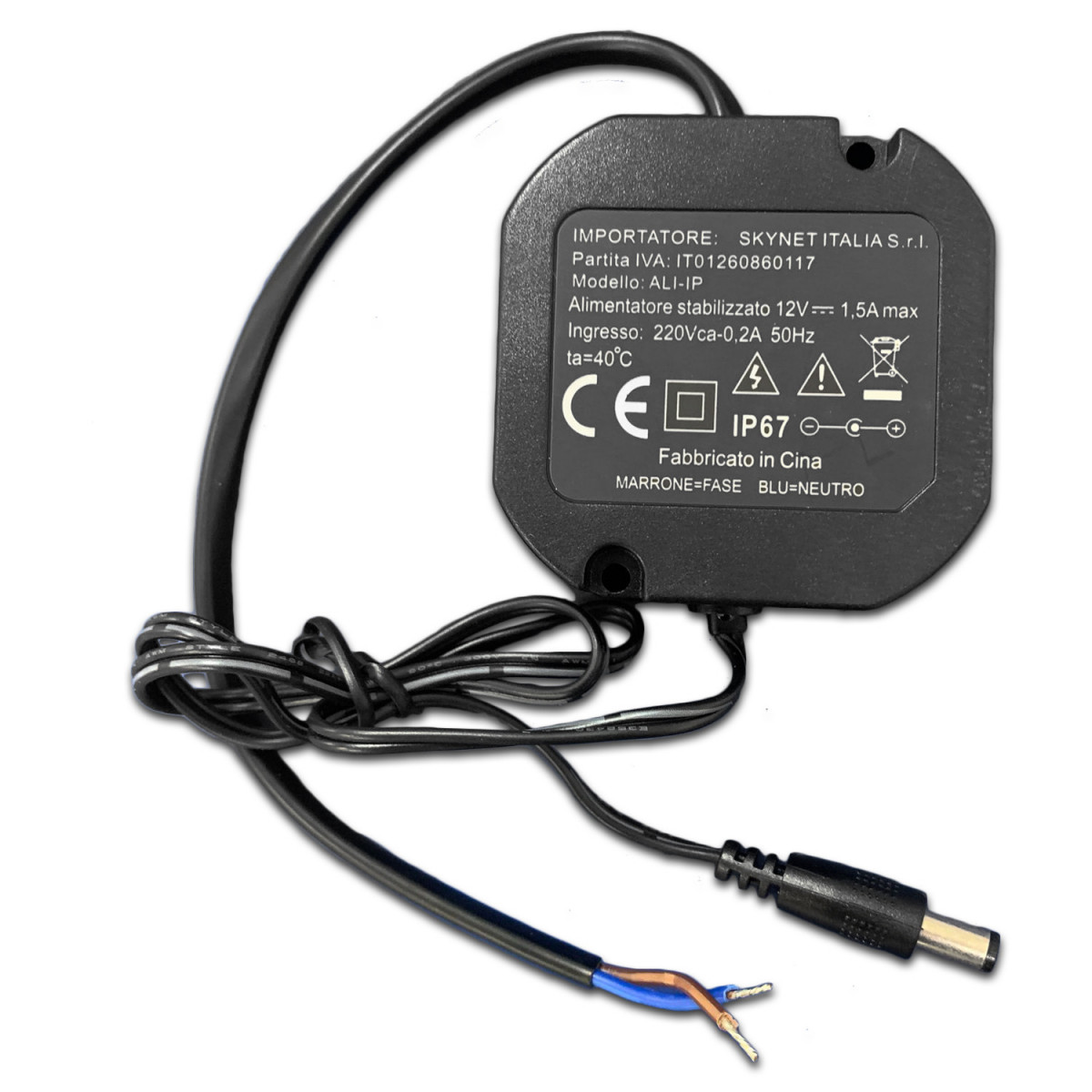 12V DC 1.5A 15W recessed switching power supply for video surveillance ...