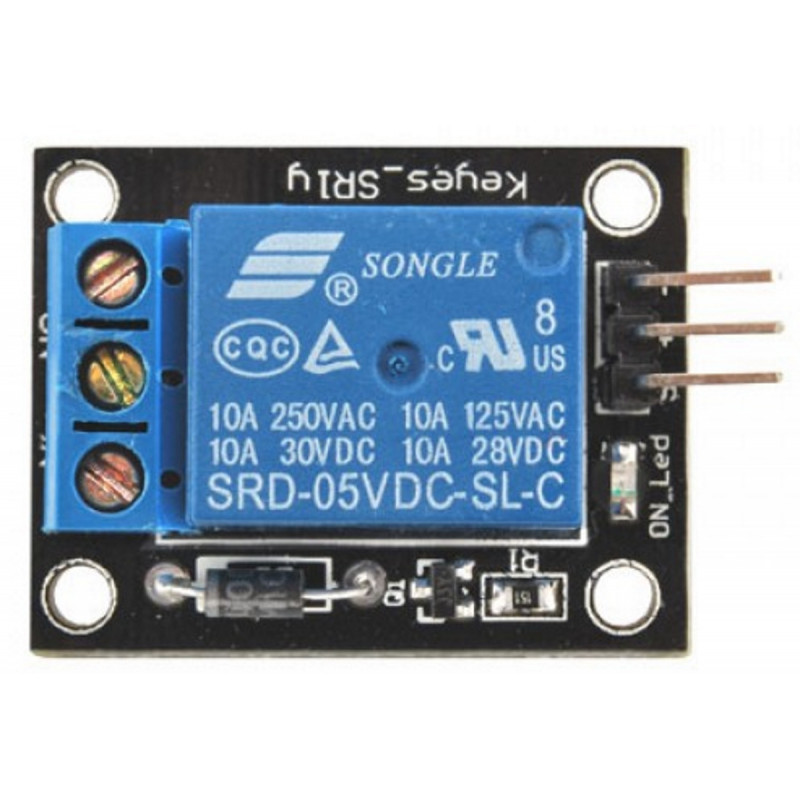 Module mounted 1 relay coil 5 Vdc NO NC contacts COM 250V 10A for Arduino