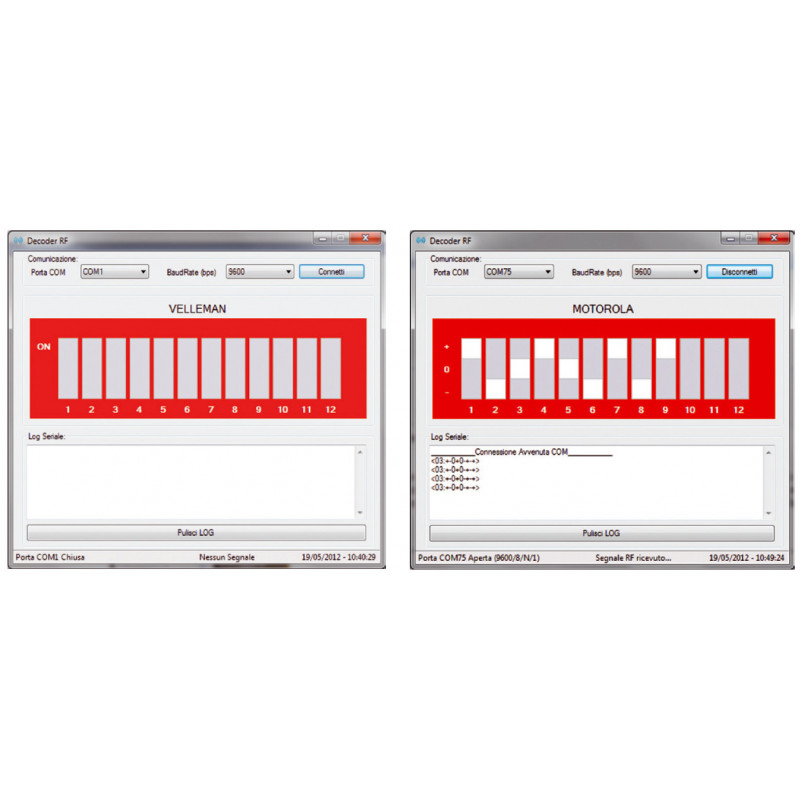 MOUNTED USB receiver decoder for radio control 2262, HT12, Motorola 433 ...