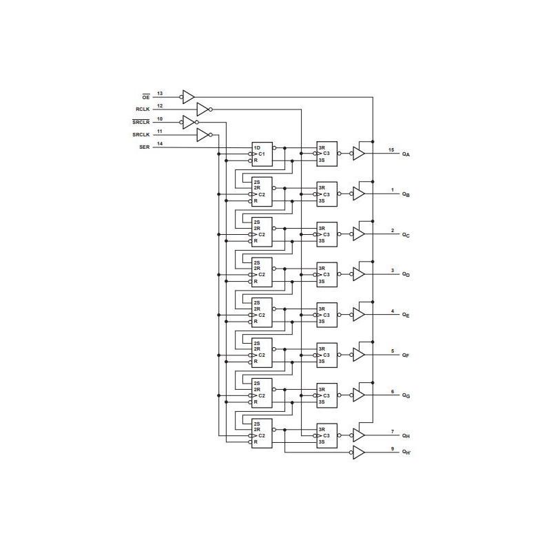 Modulo Shield expander IC 74HC595 8 bit OUTPUT shift register tri-state ...