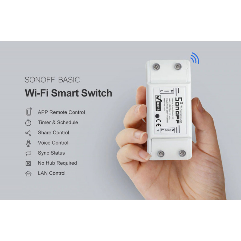 Sonoff Basic WiFi relay 230V 10A remote control of smart electric devices