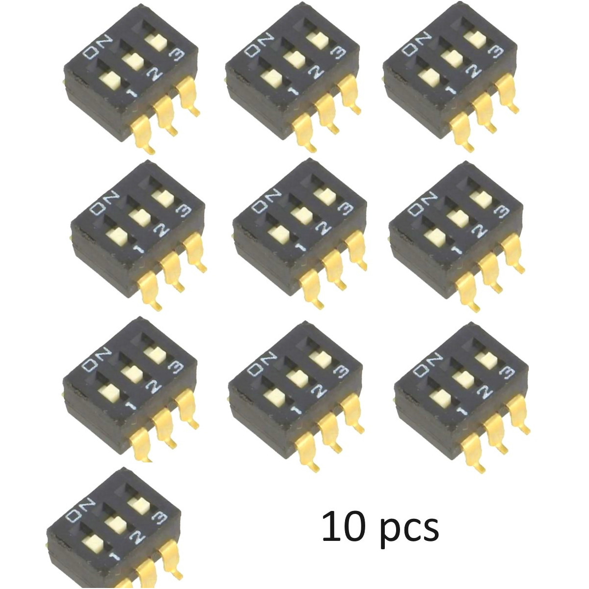 10 PIECES DIP-SWITCH SMD 3P ON-OFF A6S-3102-H OMRON OCB