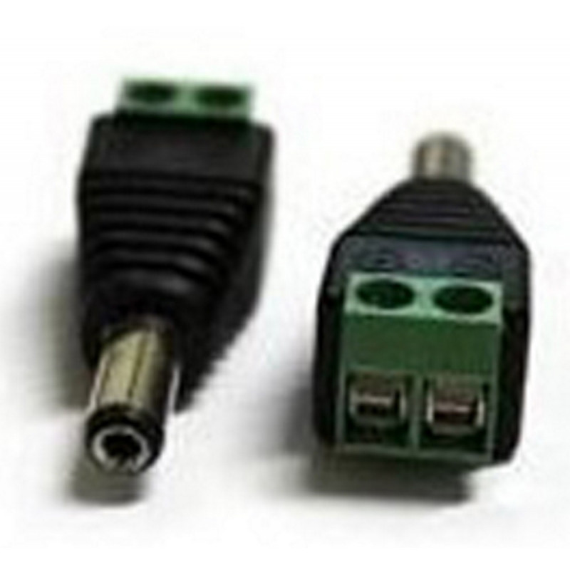 Standard male DC plug adapter with 2 screw terminals