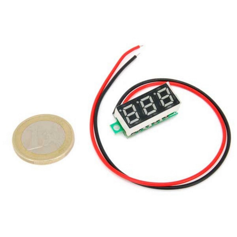 RED luminous display mini Voltmeter measuring 2.5-30V 2 wires
