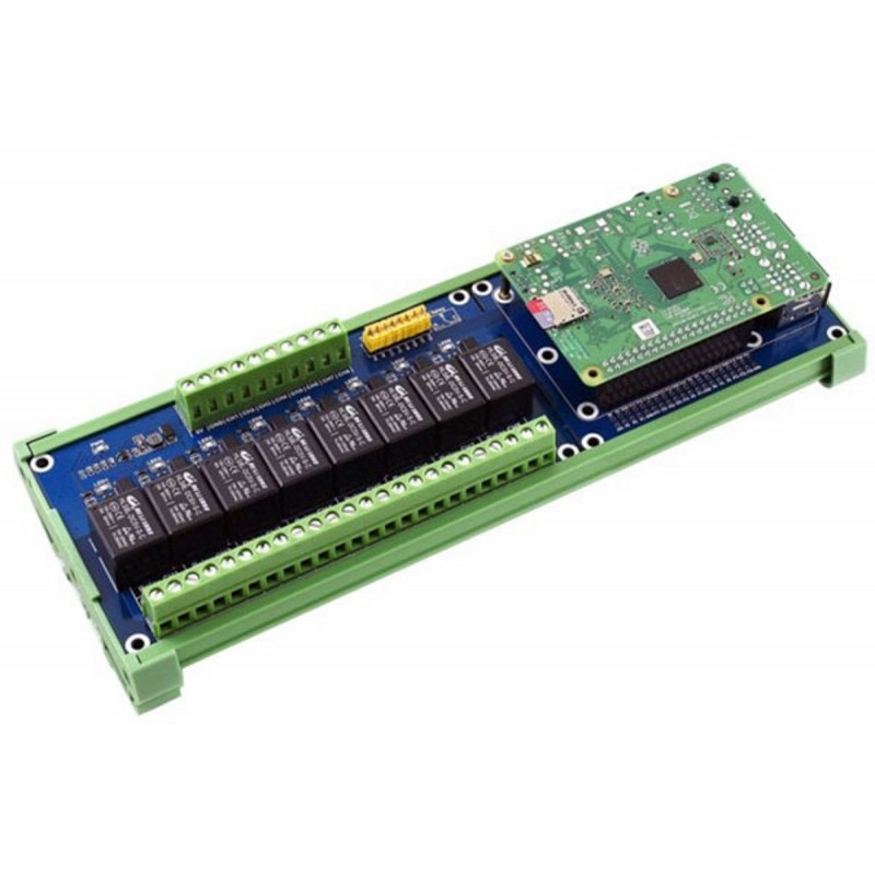 Scheda 8 Relè Spdt 5a 250v Optoisolati Guida Din Per Raspberry Pi E Compatibili