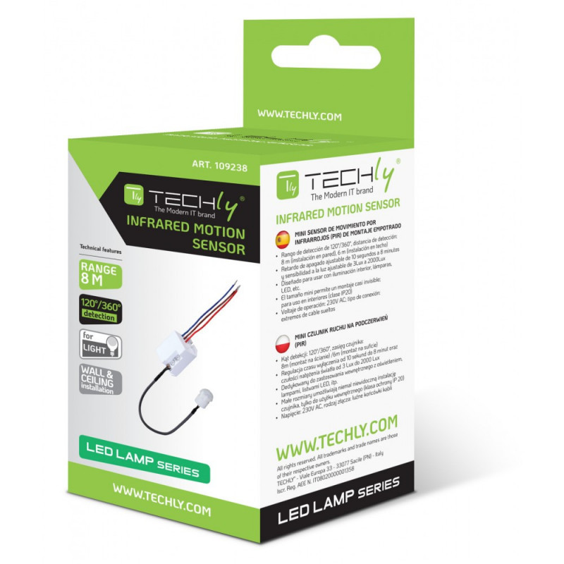 Infrarot Mini Twilight Bewegungssensor Infrarot LED-Schalter Licht 230V