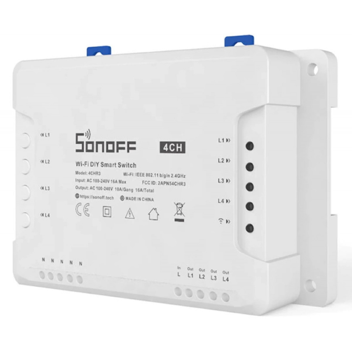 Sonoff 4CH PRO R2 Smart Switch 4 contacts WiFi 10A multi function relay