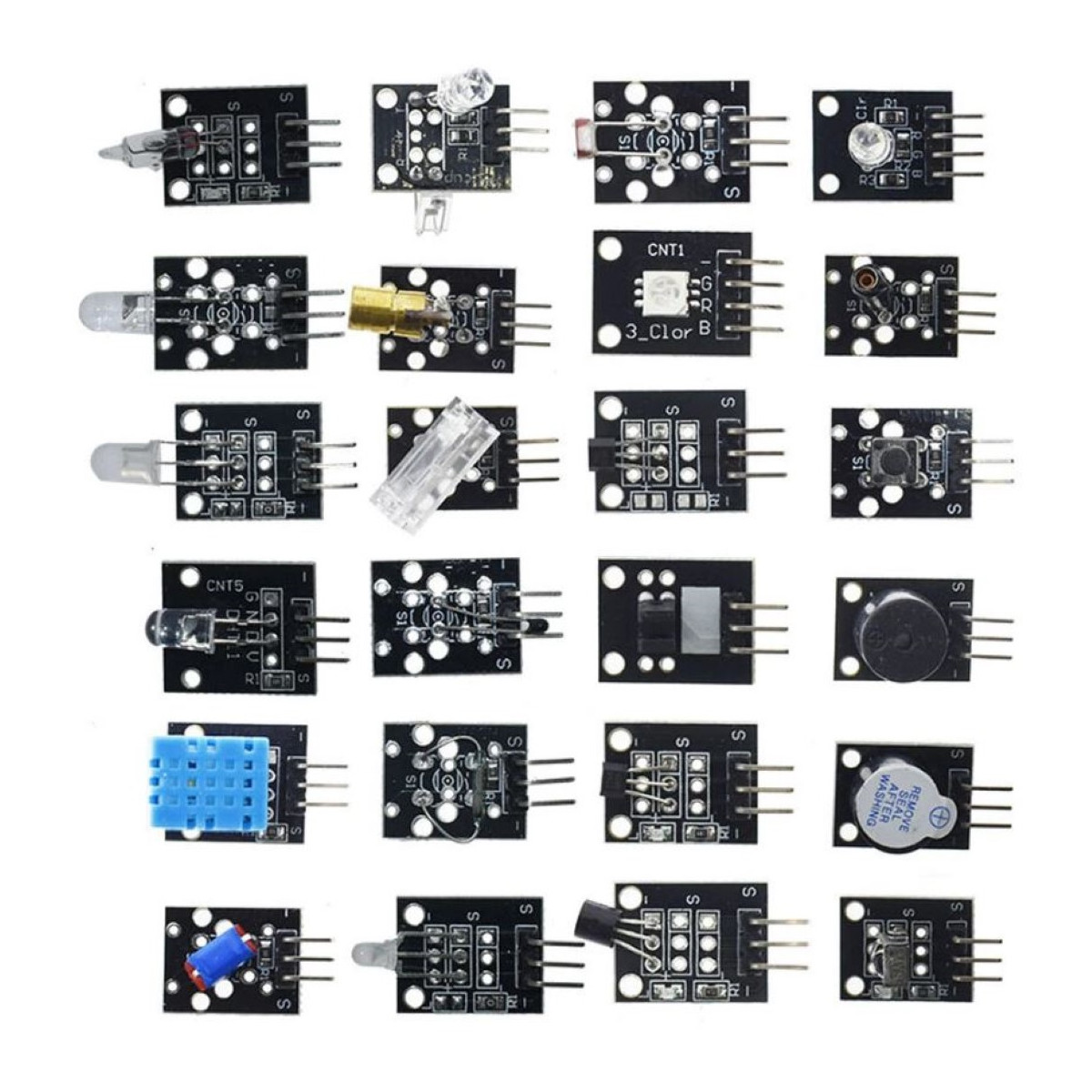 Set de 45 sensores y accesorios para Arduino y sistemas embebidos