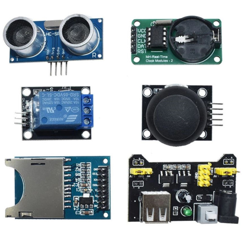Set of 45 sensors and accessories for Arduino and embedded systems