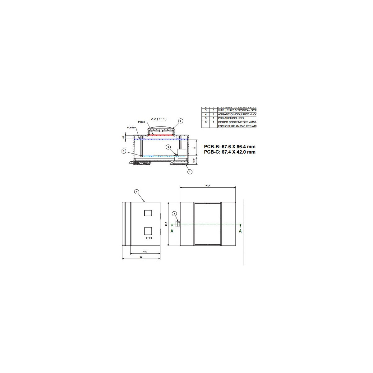 Panel Module Enclosure For Arduino Uno With Din Rail Mounting
