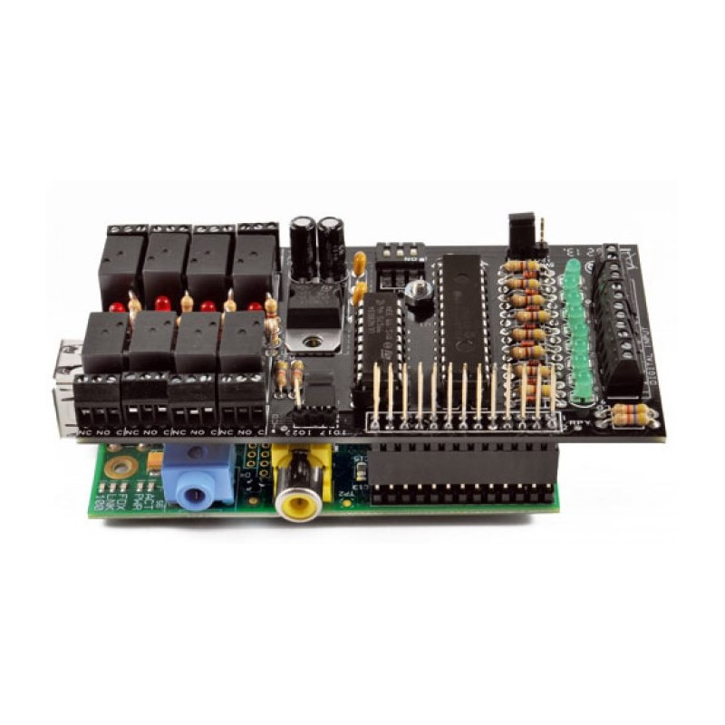 MOUNTED Shield I2C expansion IO 8 IN + 8 OUT Relay for Raspberry PI