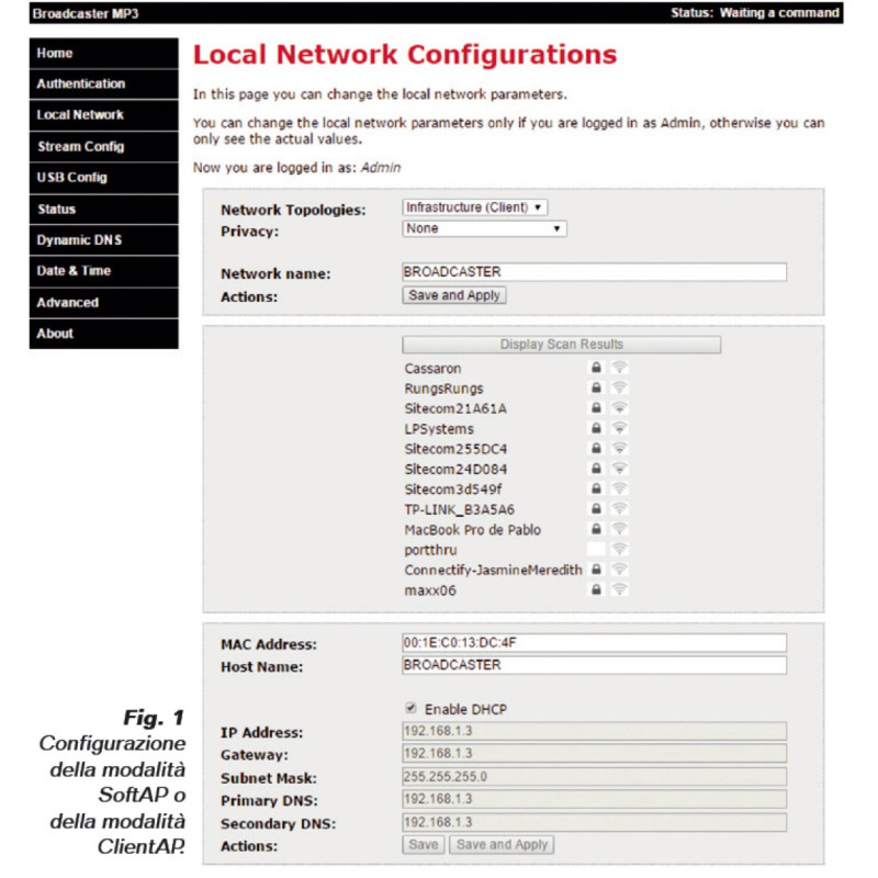 Streaming Transmitter Receiver Audio streaming over Wi-Fi