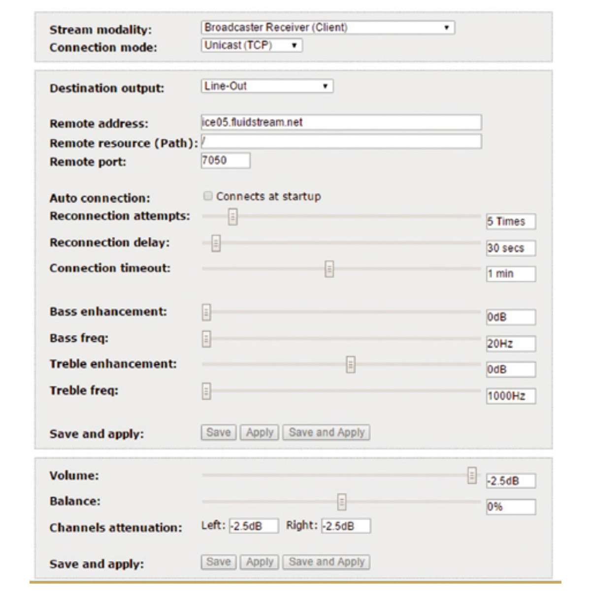 Streaming Transmitter Receiver Audio streaming over Wi-Fi