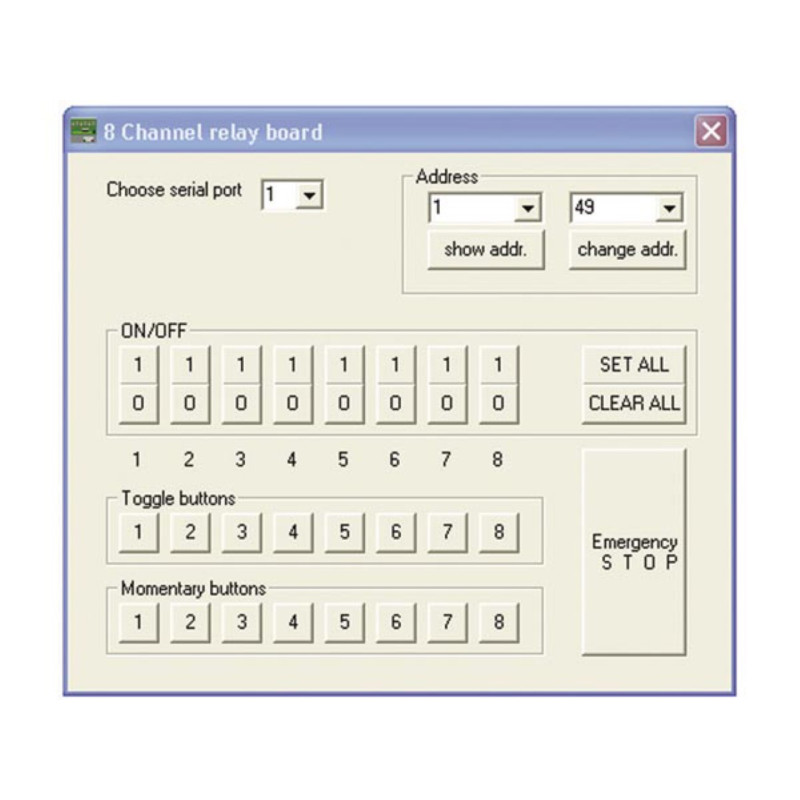 Kit Scheda 8 Relè 5a 230v Multifunzione Con Input Digitali E Rs232 