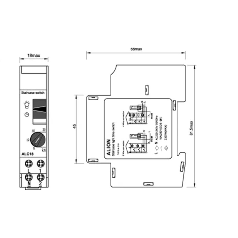 Interruttore Temporizzatore timer luce scale Elettronico ALC18 FATO