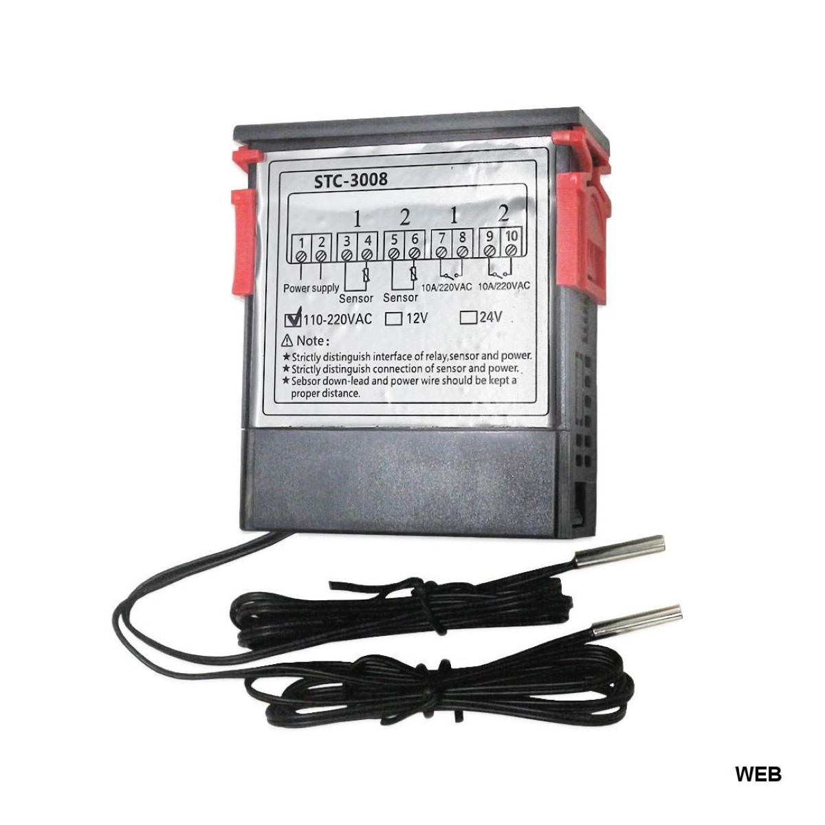 Termorregulador Doble STC-3008 110-220V con doble sonda de temperatura
