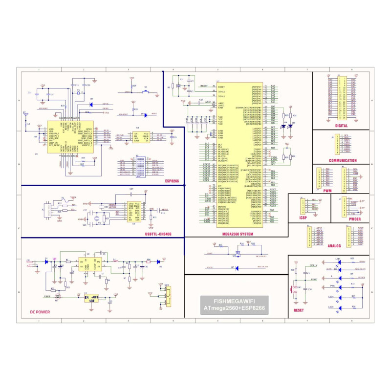 Fishino MEGA 2560 board Arduino compatible Atmega2560 WiFi module RTC ...