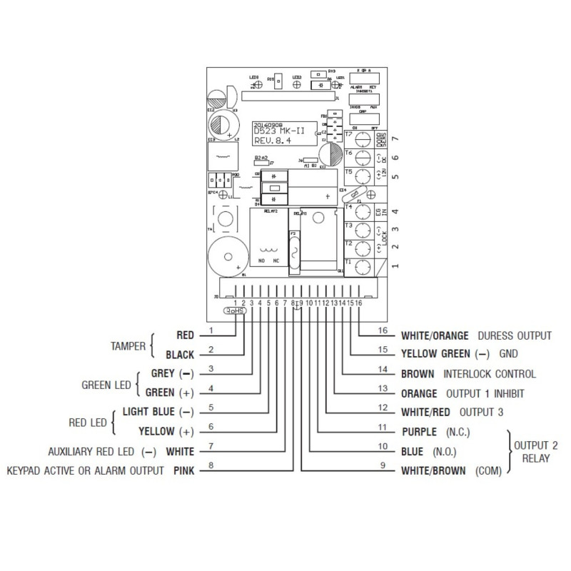 Access Control Keypad with 3 Outputs and Tamper Contact – Indoor Use